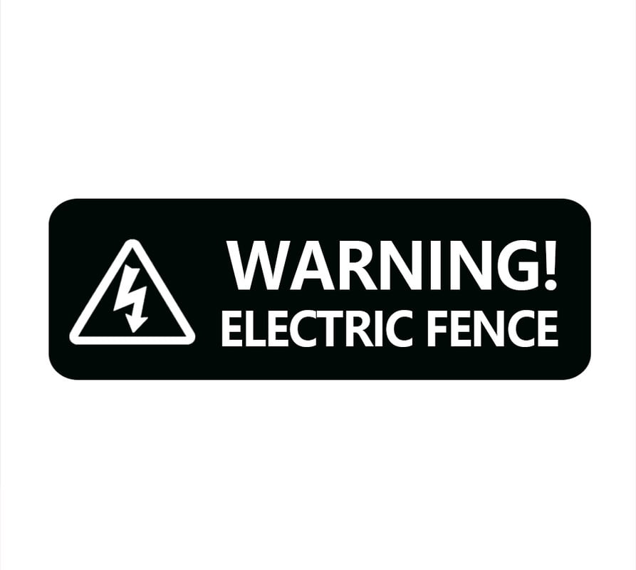 Electric Fence Warning Sign, Signage White/Black Plastic Acrylic, 10" X ...