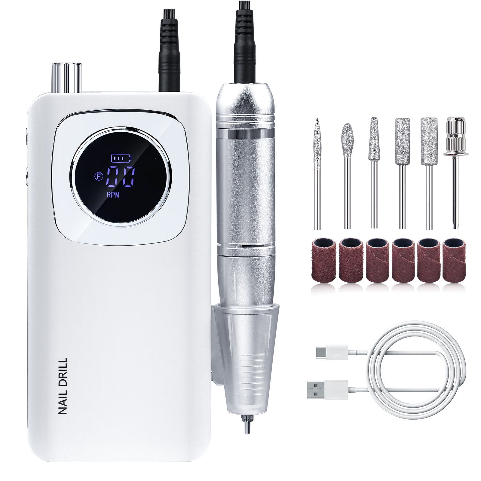 Electric Files Rechargeable Drill 45000RPM Drill Machine for Acrylic ...