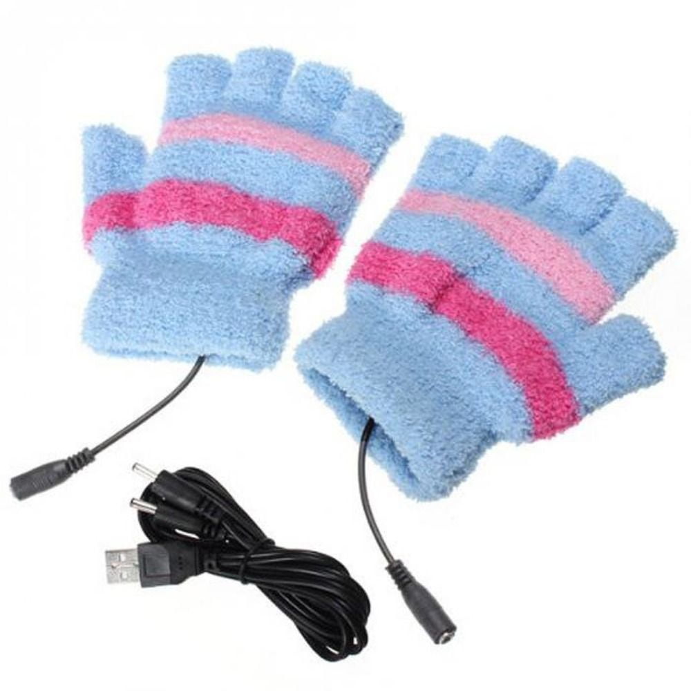 Electric Fingerless Half Finger Warming Rechargeable Mitten Winter ...