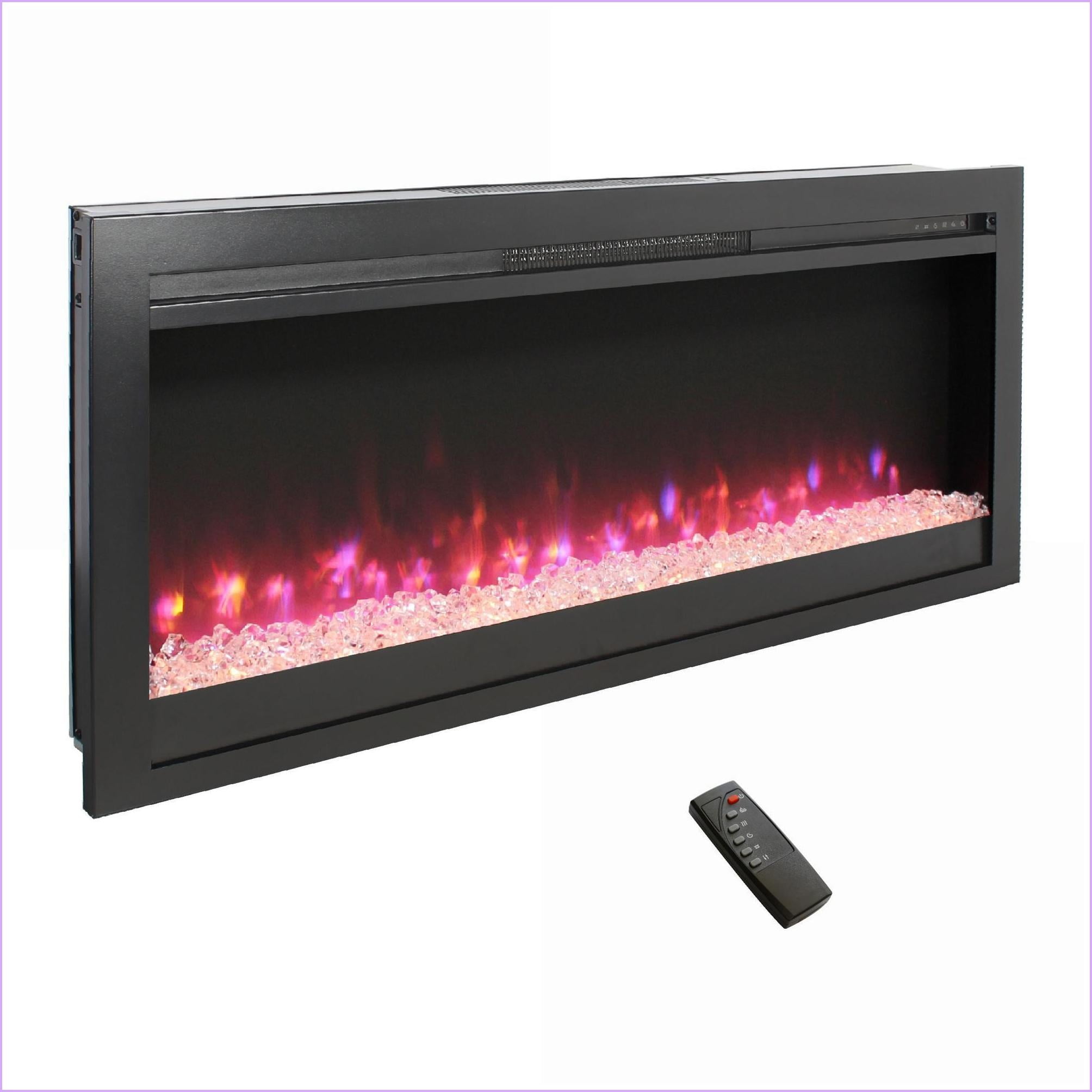 Electric Fireplace, 44 Inch In-Wall Recessed with Remote, Multi-Color ...