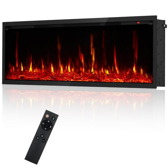 Electric Fireplace 50 Inch, Fireplace Heater with Thermostat, Wall ...