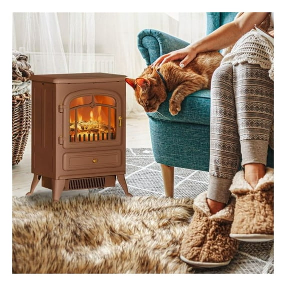 Electric Fireplace Heater, 1500W Freestanding Stove, 3D Flame Effect, Infrared Heating, 161-216 ...