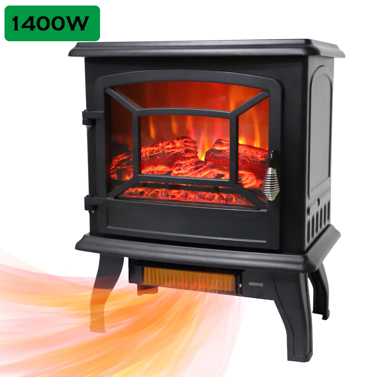 Electric Fireplace Heater, 17'' Space Heater Portable for Indoor Inside ...