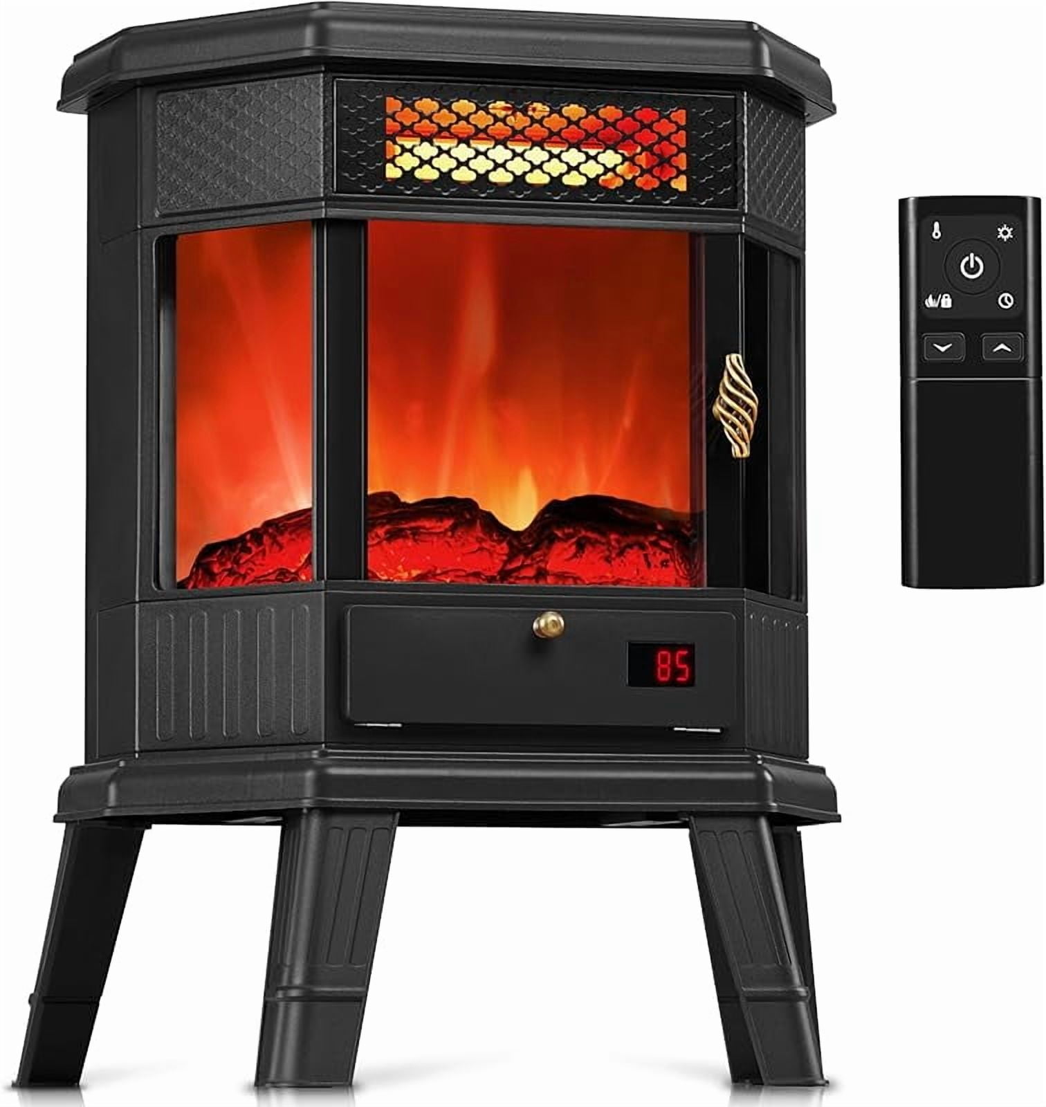 Electric Fireplace Heater 22 in Freestanding Fireplace Stove Infrared ...