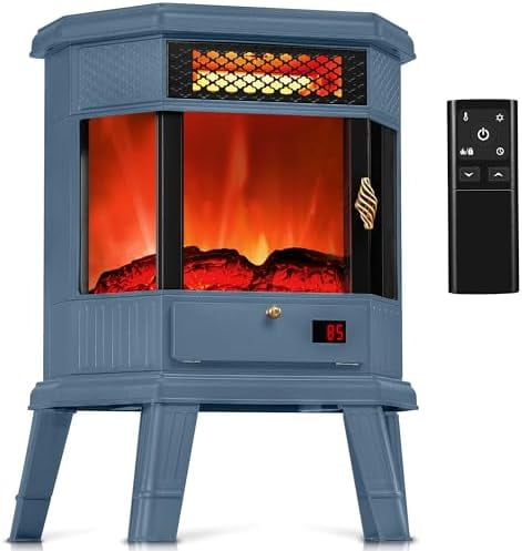 Electric Fireplace Heater 22 in Freestanding Fireplace Stove Infrared ...