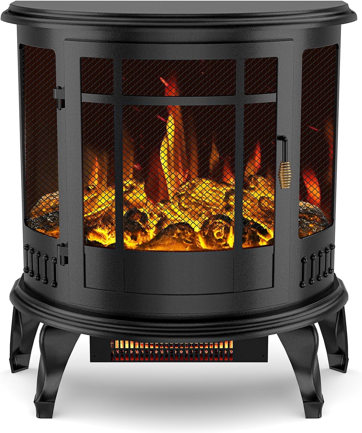 Electric Fireplace Heater, Freestanding Fireplace Stove, w/ 3D Flame ...