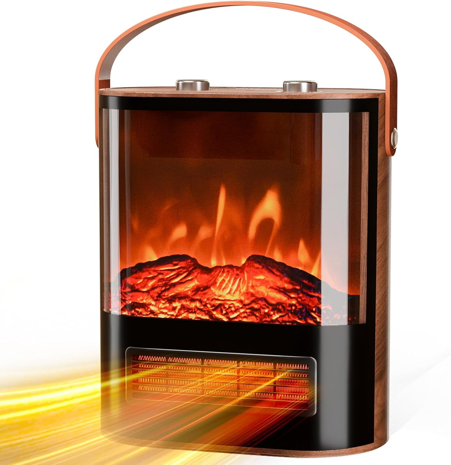 Electric Fireplace Heater for Indoor Use, 1500W Portable Fake Fireplace ...