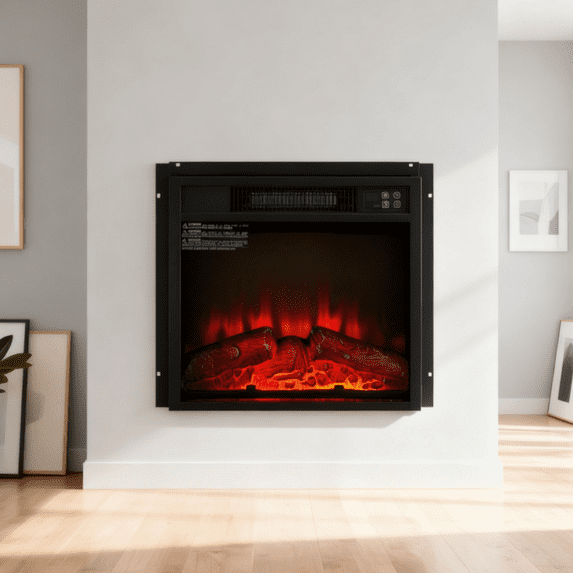 Electric Fireplace Insert 18", 1400W Wall Mounted Heater with Remote ...