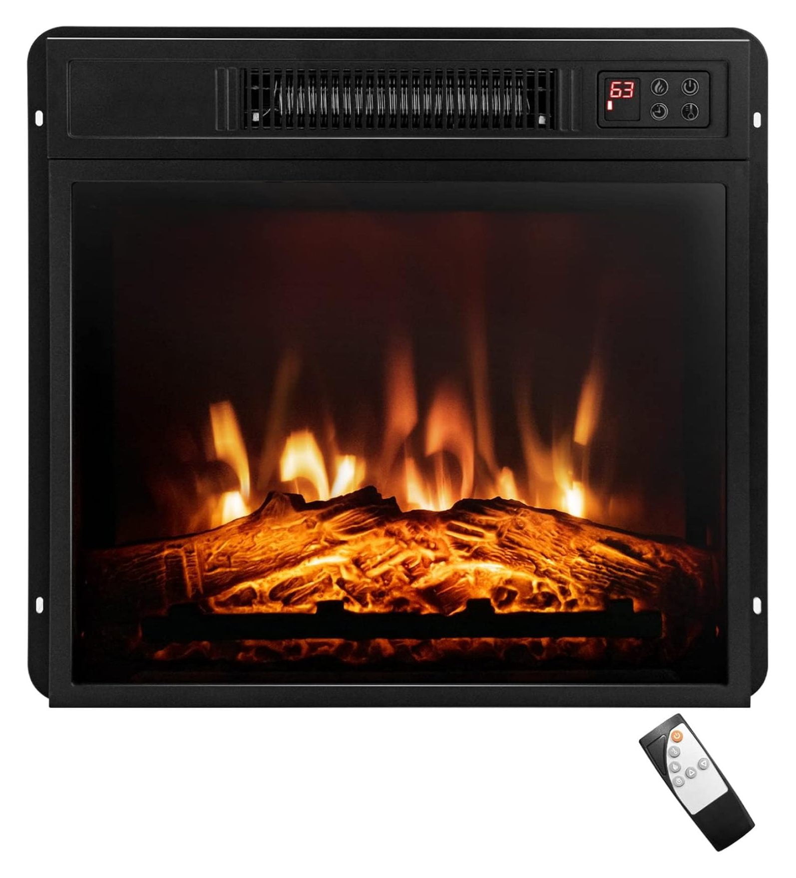Electric Fireplace Insert 18-inch Wide, 1400W Recessed Fireplace Heater ...