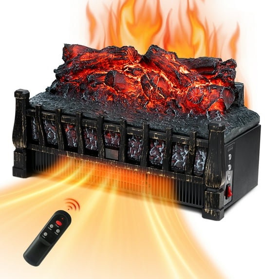 Electric Fireplace Log Heater, 21 Inch Space Heater Fireplace Insert ...