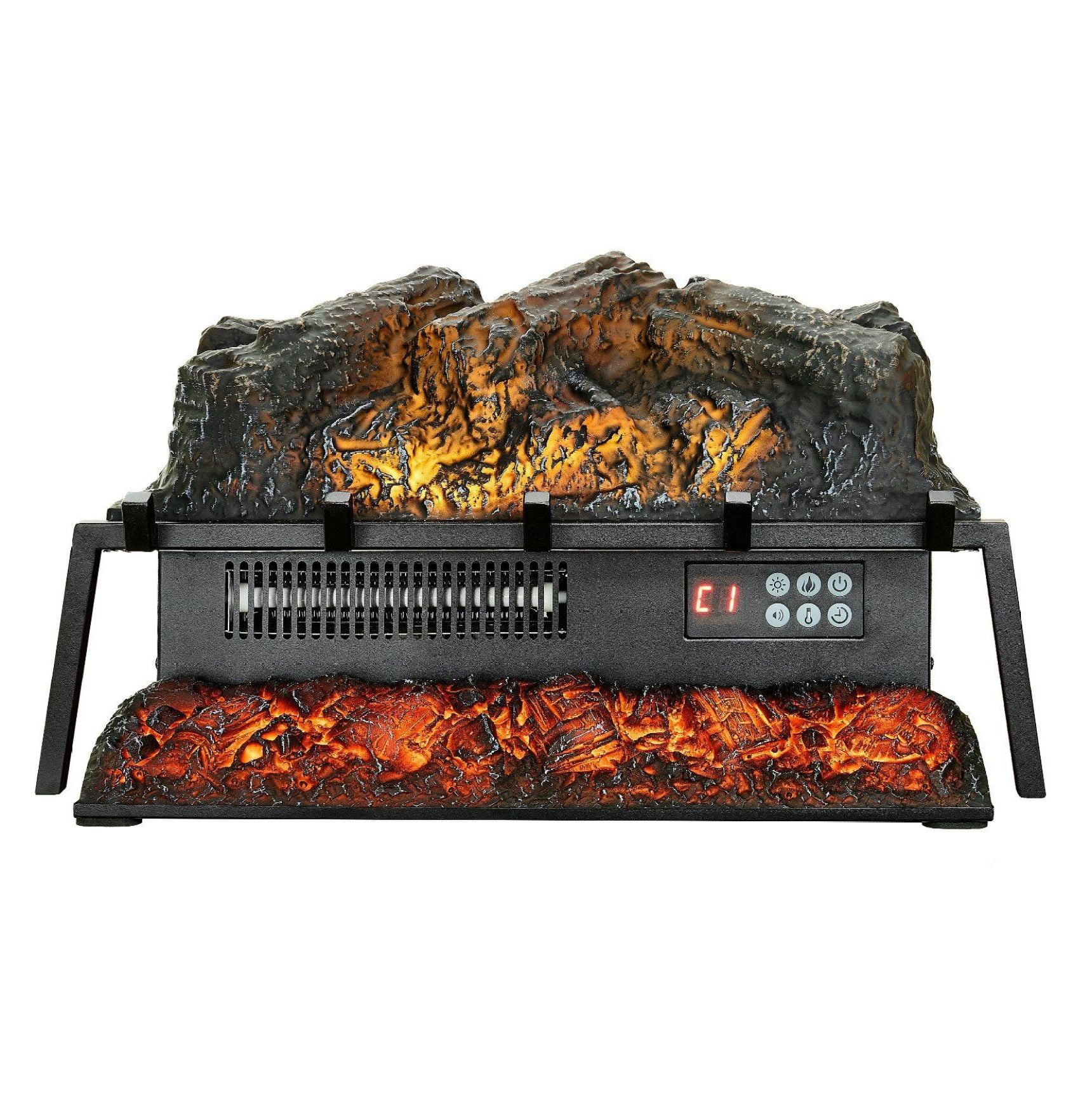23 Inch Electric Fireplace Log Heater with Remote & Timer, Crackling ...