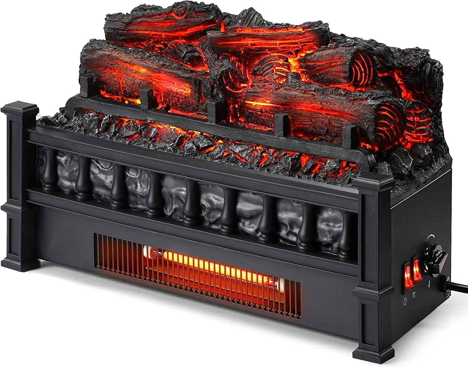 Electric Fireplace Logs 20 Inch, 1500W Freestanding Electric Fireplace ...