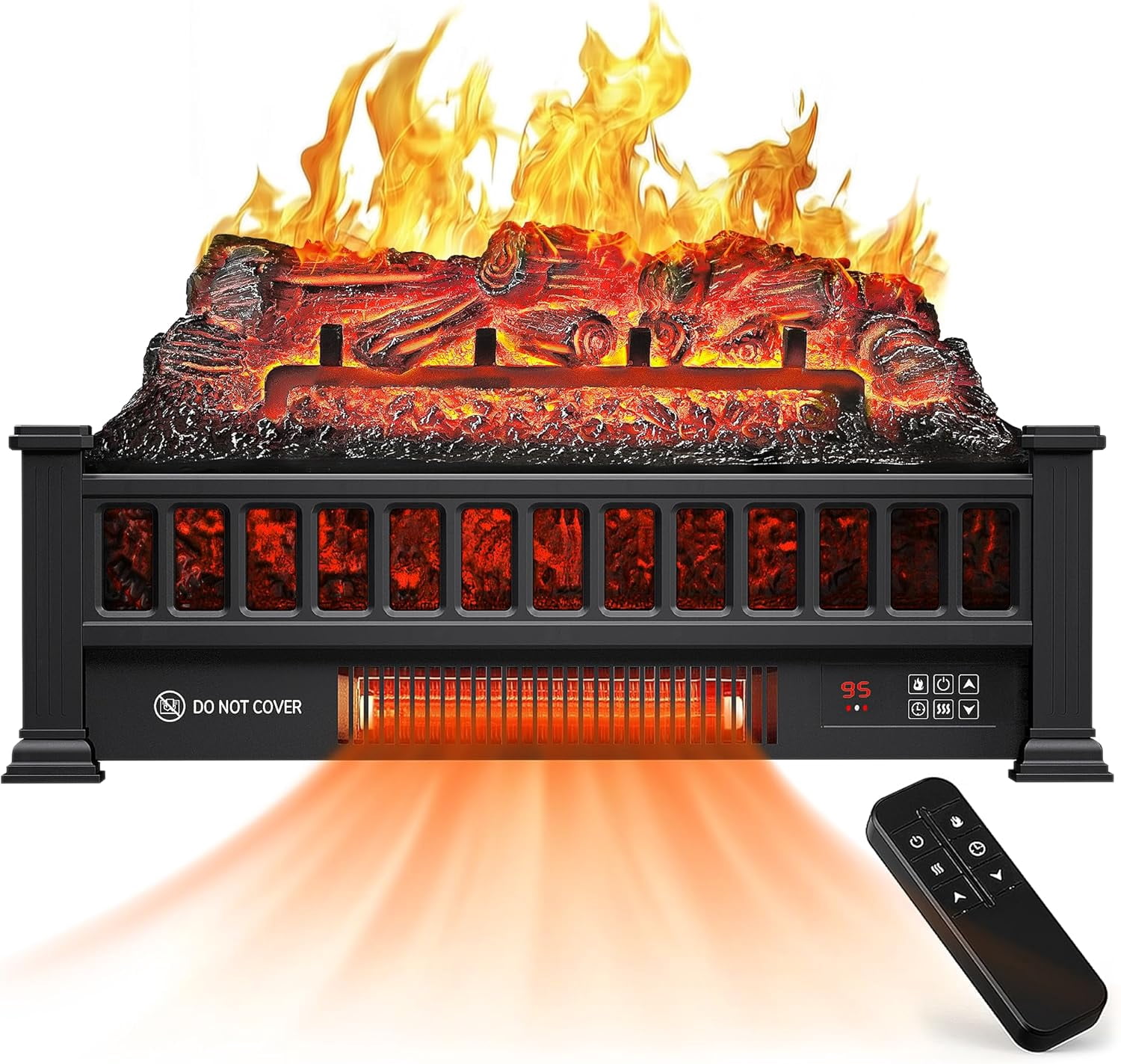 Electric Fireplace Logs 20-Inch, Remote Controller Fireplace Insert Log ...