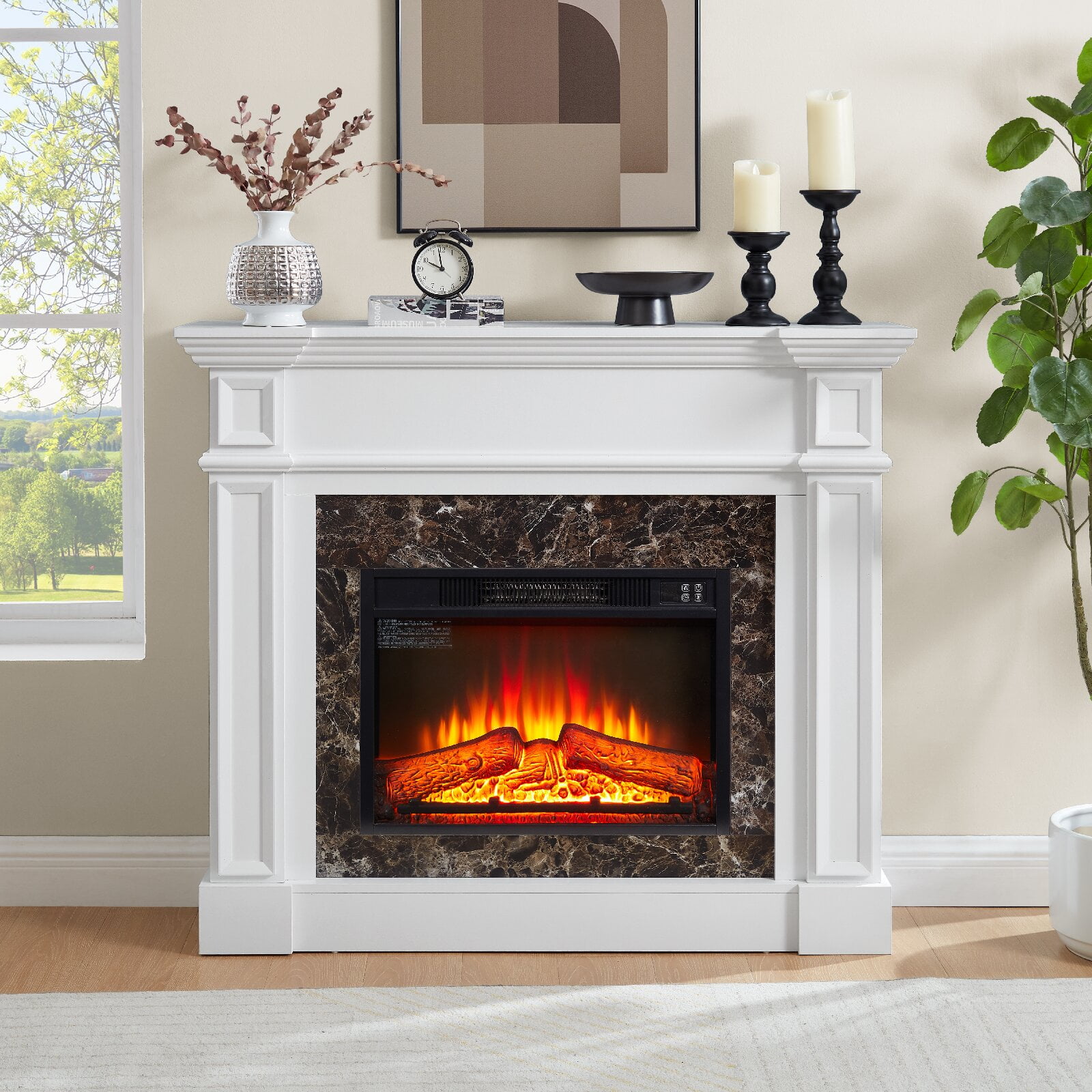 Electric Fireplace with Mantel, Fireplace Mantel, Fireplace Heater ...