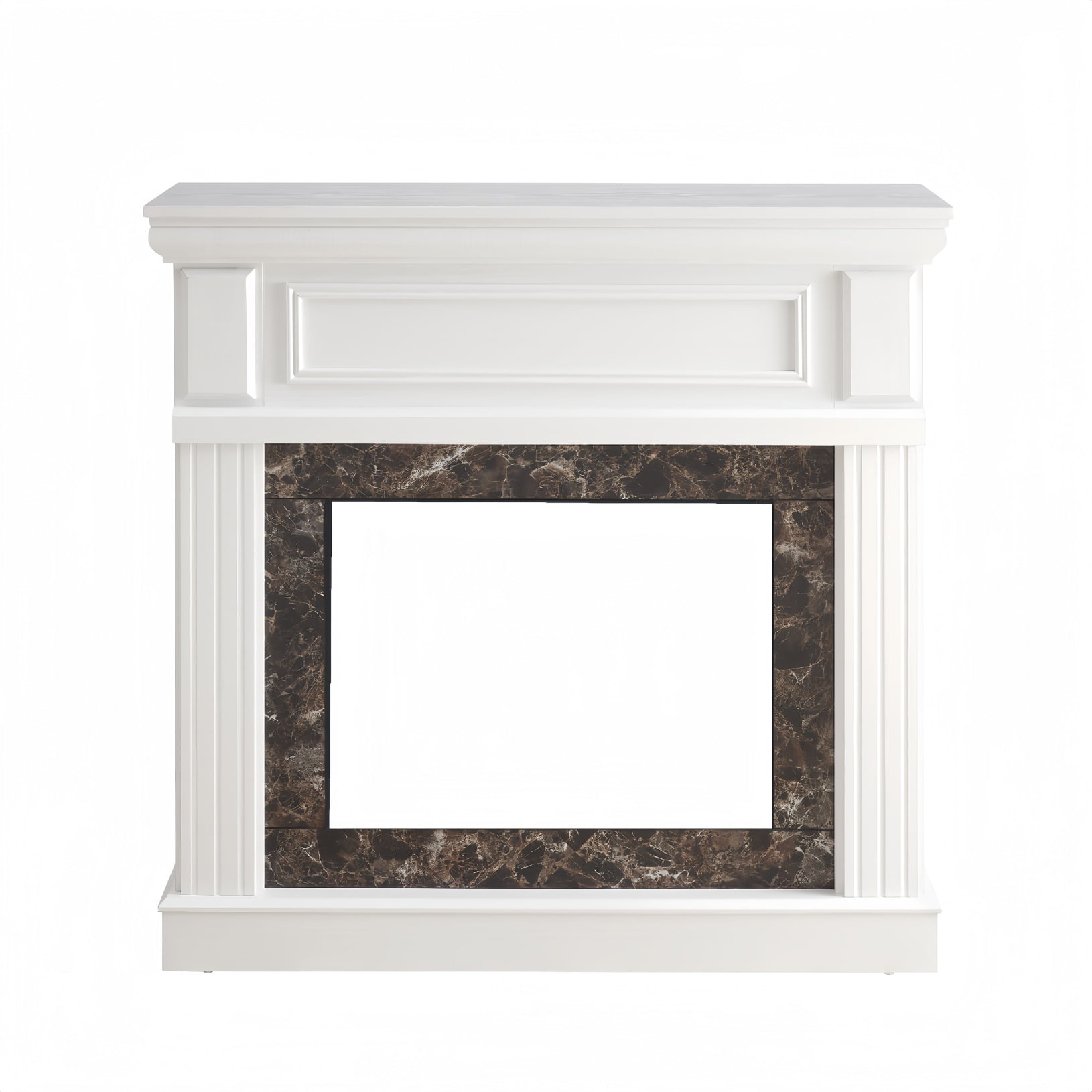 Electric Fireplace Mantel Shelf with 3D Textured Front Panel and 41 ...