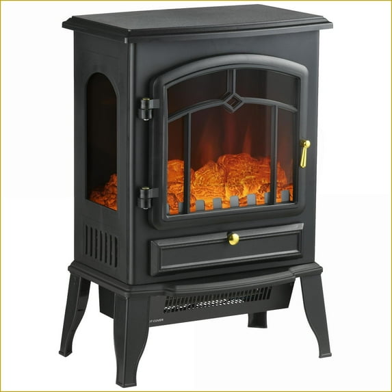 Electric Fireplace Stove, 22'' Freestanding Heater with 3-Sided ...