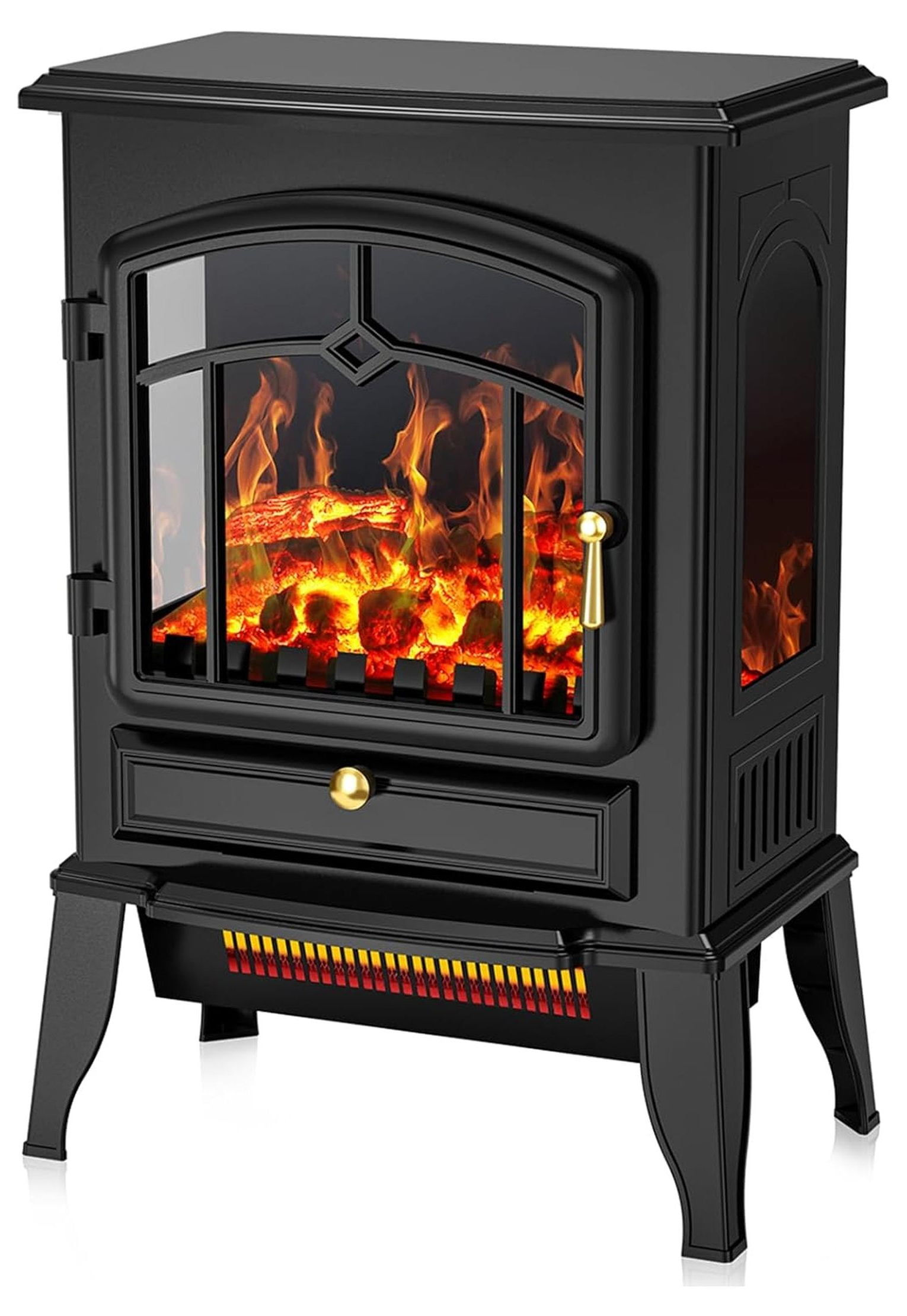 Electric Fireplace Stove, Freestanding Fireplace Heater with Realistic ...