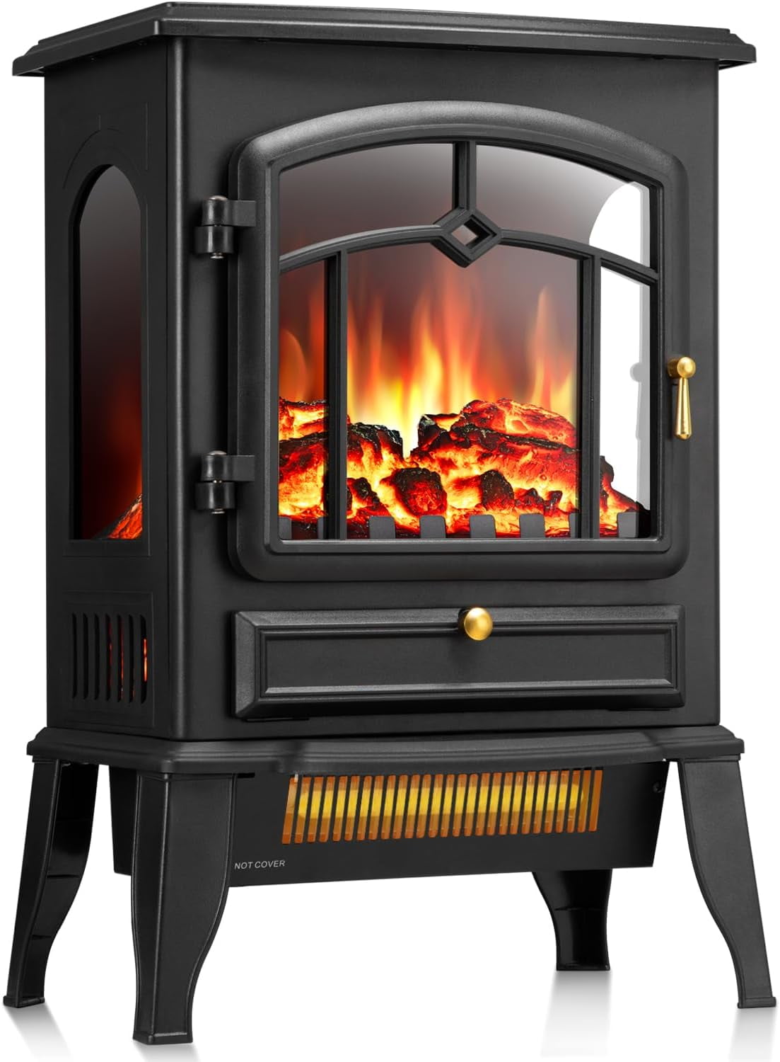 Electric Fireplace Stove Heater with Thermostat Control, 15" Cathedral ...