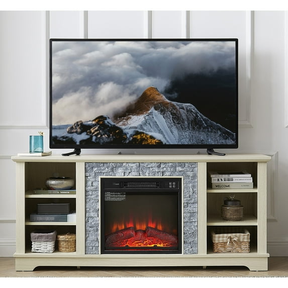 Electric Fireplace TV Entertainment Center | Fits Large TVs, Remote ...