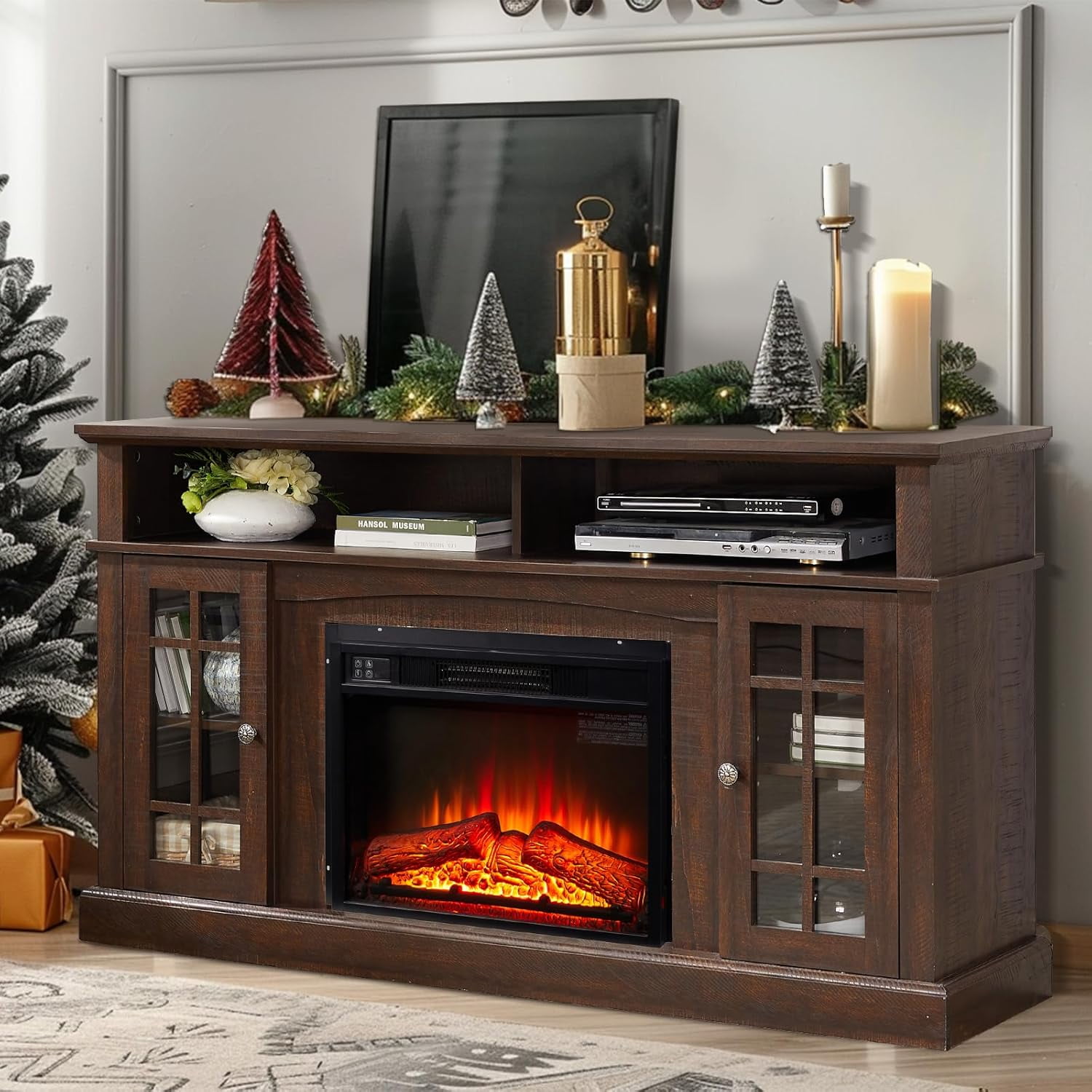 Electric Fireplace TV Stand,Contemporary TV Media Stand,Modern ...
