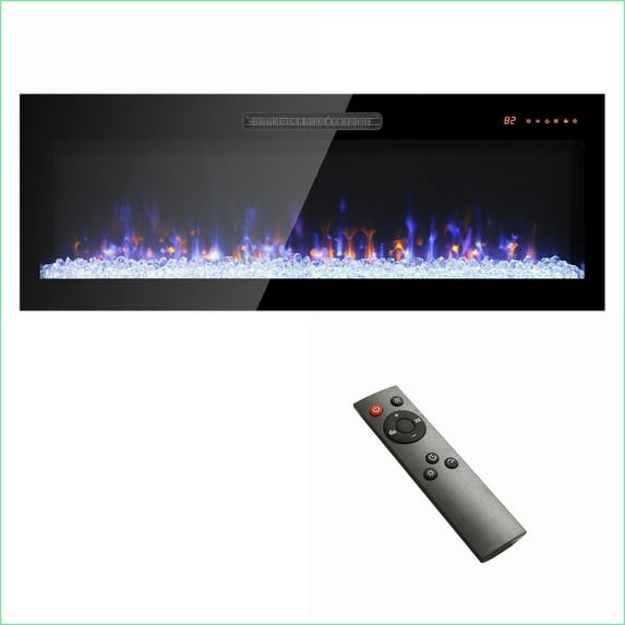 Electric Fireplaces 60 Inch Recessed/Wall-Mounted with Remote, Multi ...