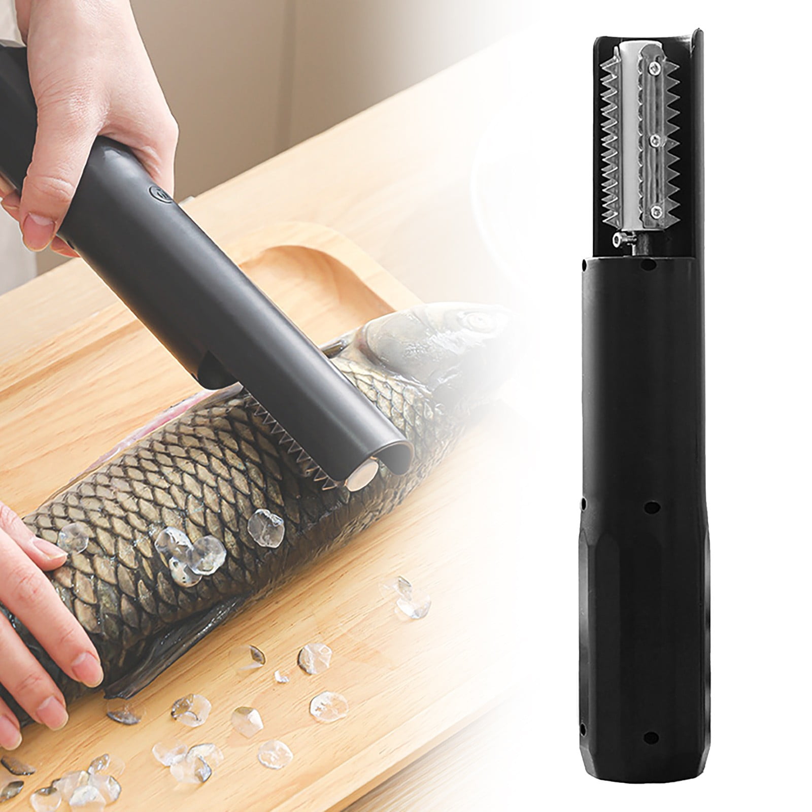 Electric Fish Scaler, Fish Scale Remover with Stainless Steel Roller ...