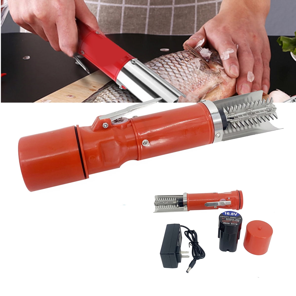 Electric Fish Scaler Scale Remover Tool Portable Fishing Cleaner ...