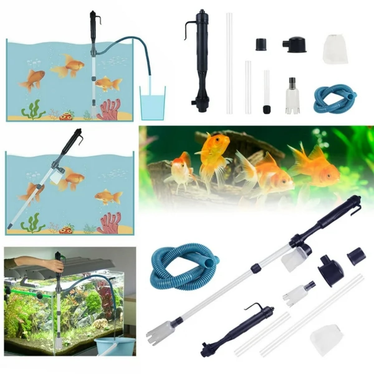 Electric Fish & Turtle Tank Water Changer Multi-Functional Aquarium ...