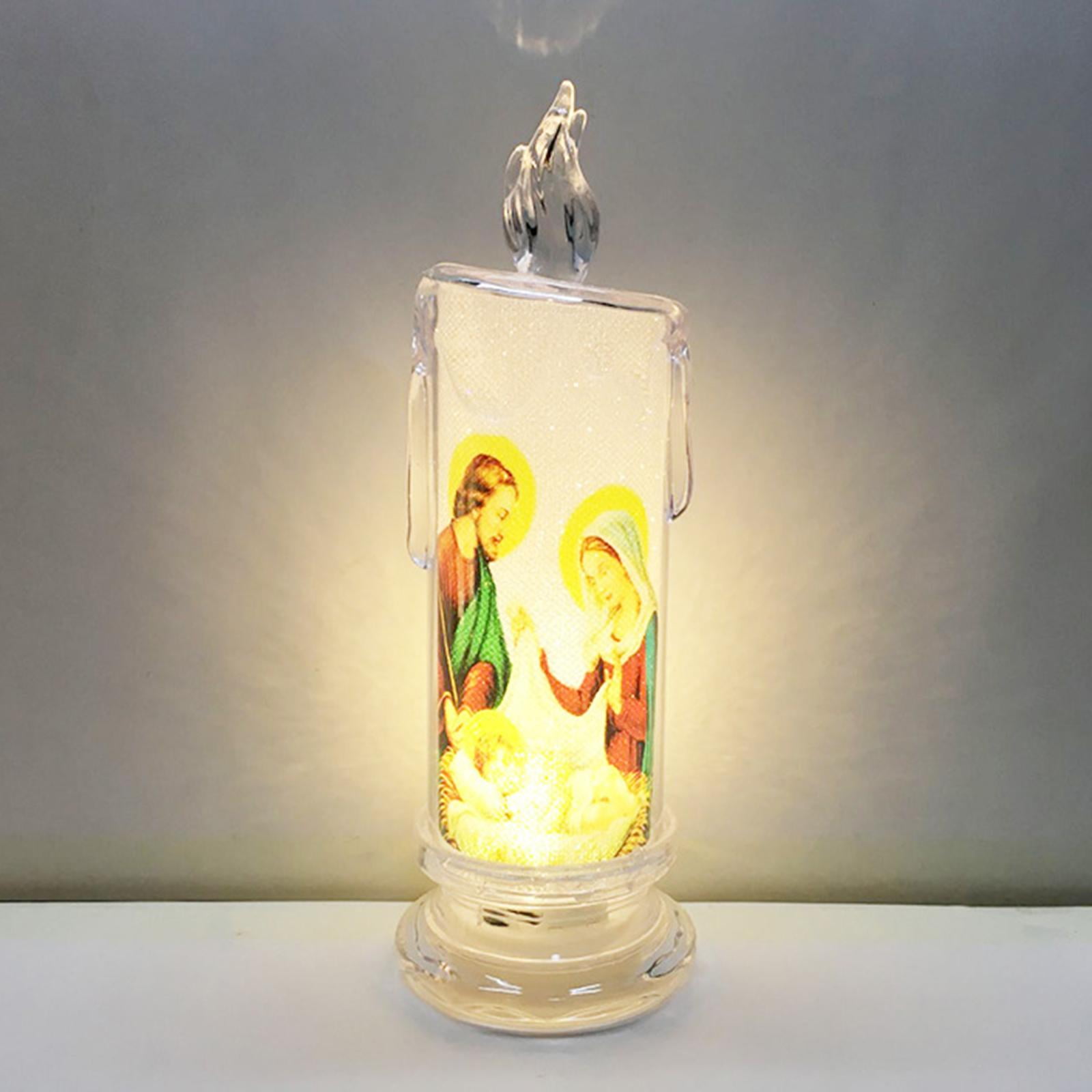 Electric Flameless LED Tealight Prayer Candle Religious Battery ...