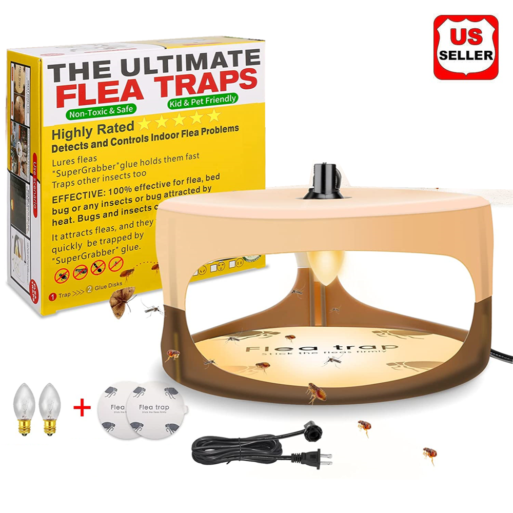 Electric Flea Trap Killer Home Pest Control Sticky Disc Spare Lamp Non ...