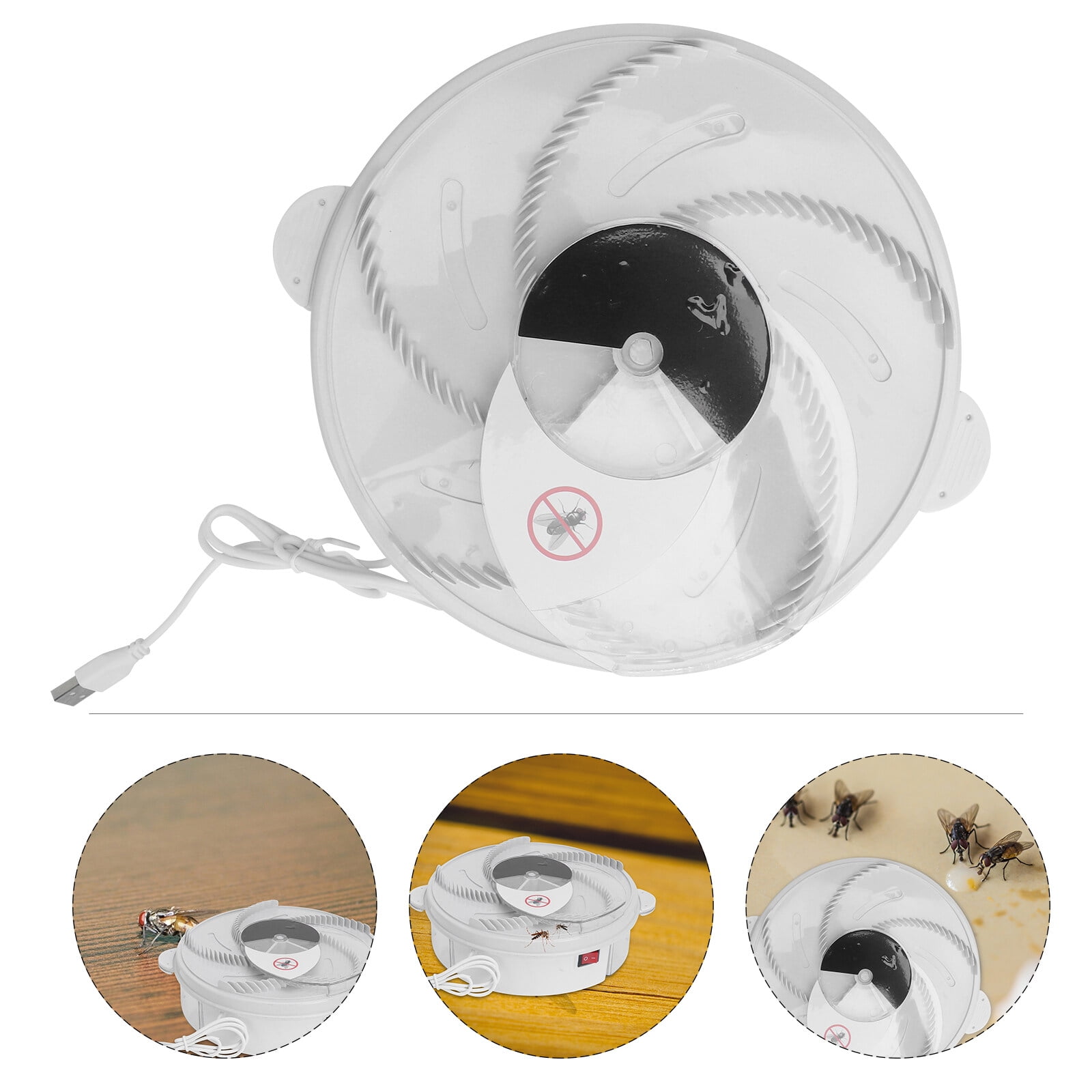 Electric Flies Catcher with USB Rotated Home Use Fly Trap Killer Pest ...