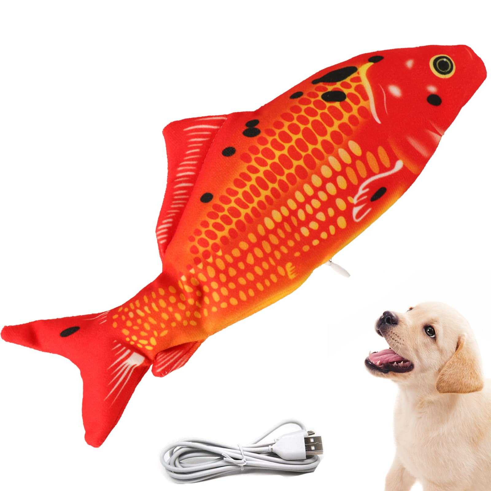 Electric Floppy Fish Cat Toy, Moving Cat Kicker Fish Toy, 11" Realistic Flopping Fish Dog Toys ...