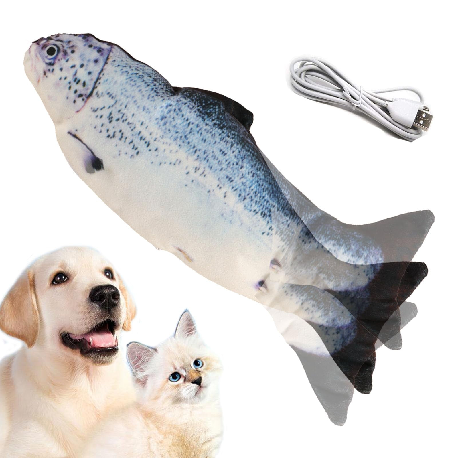 Electric Floppy Fish Cat Toy, Moving Cat Kicker Fish Toy, 11" Realistic ...