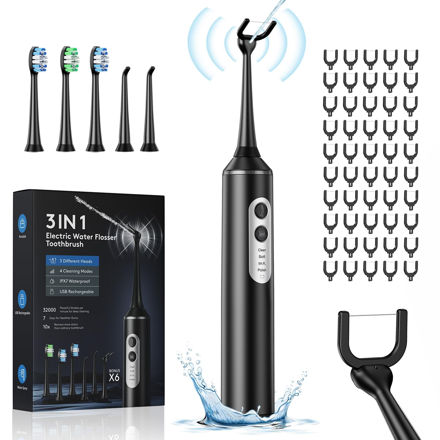 Electric Flosser with 4 SSF20 Modes, 3 in Flosser and Electric ...