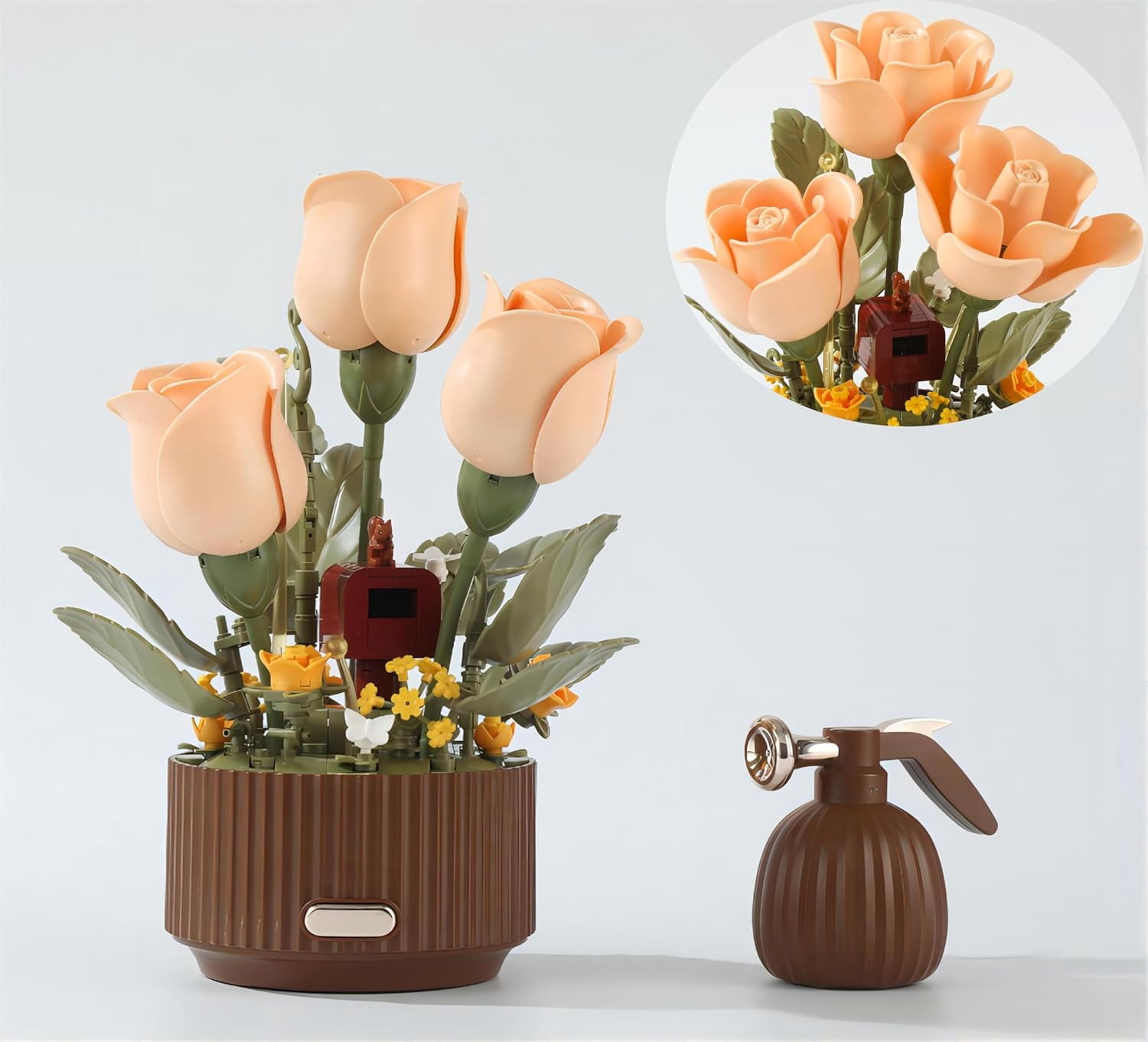 Electric Flower Bouquet Building Set, 255PCS STEM Motorized Roses with ...