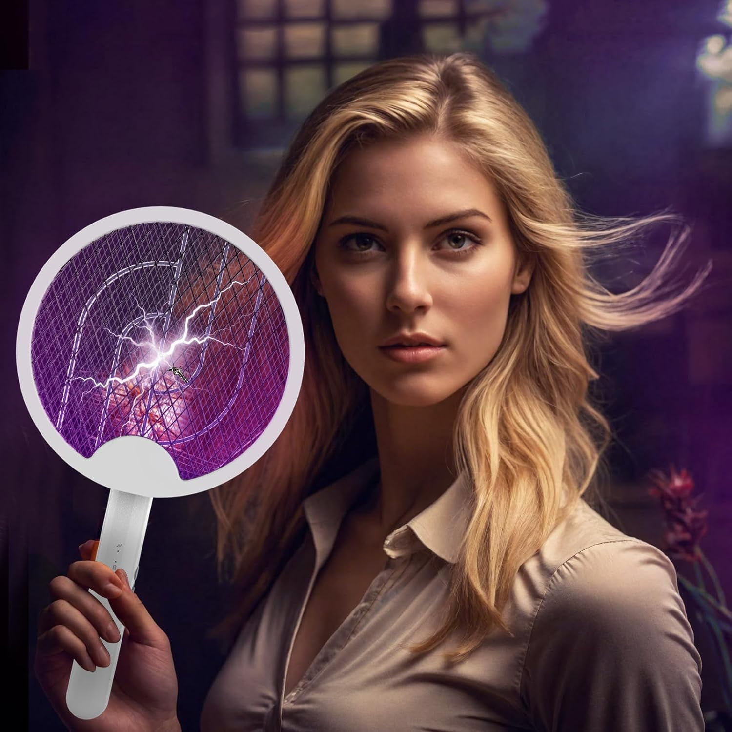 Electric Fly Swatter, 2-in-1 Bug Zapper for Home Indoor and Outdoor Use ...