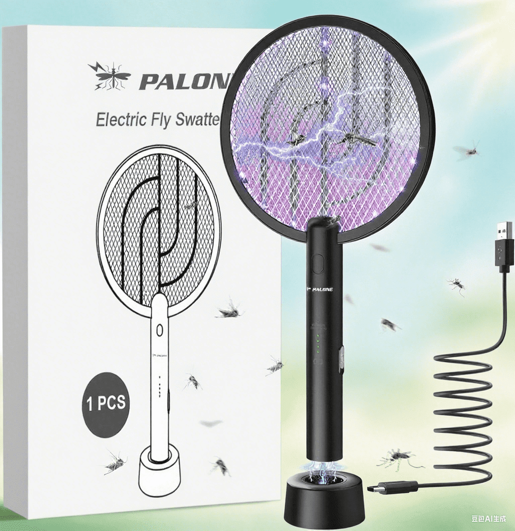 Electric Fly Swatter, 4000V 2 in 1 Bug Zapper Racket with 1200mAh ...