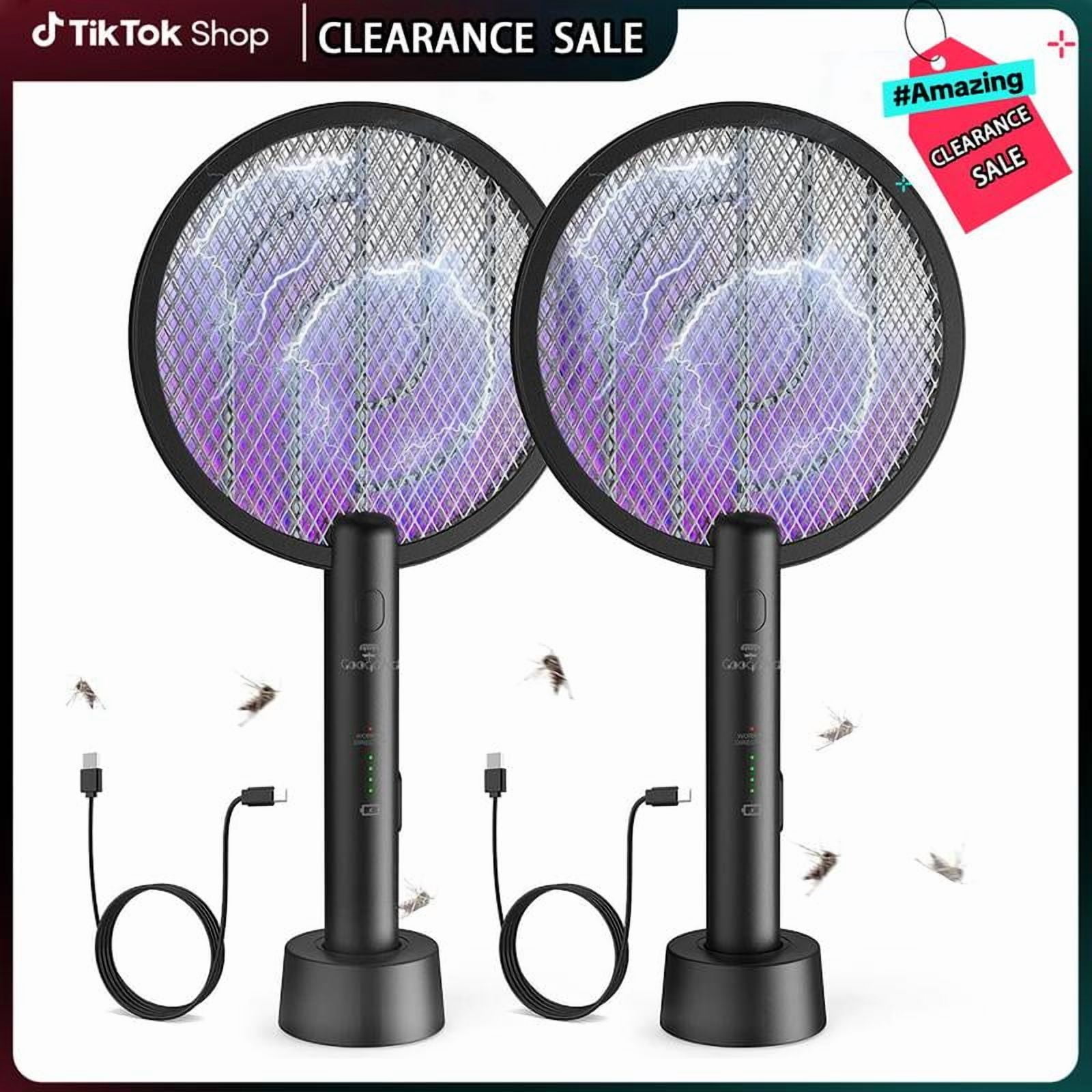 Electric Fly Swatter,4000V Bug Zapper Racket 2 in 1 Fly Swatter with ...