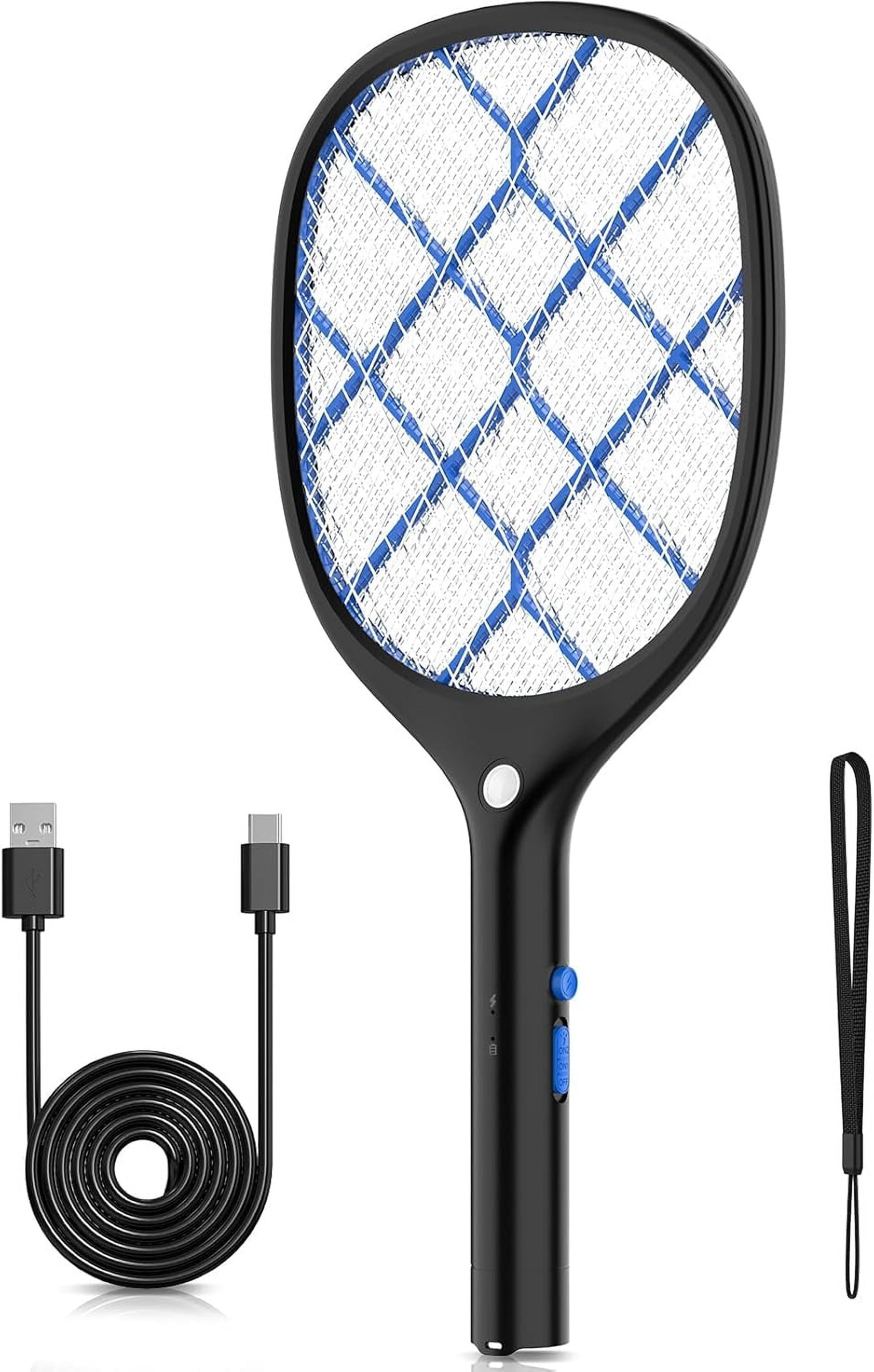 Electric Fly Swatter Bug Zapper Racket 4000V Rechargeable Mosquito ...