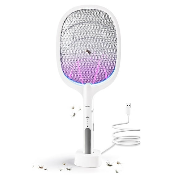 Electric Fly Swatter Indoor & Outdoor 3000V Bug Zapper Racket Dual ...