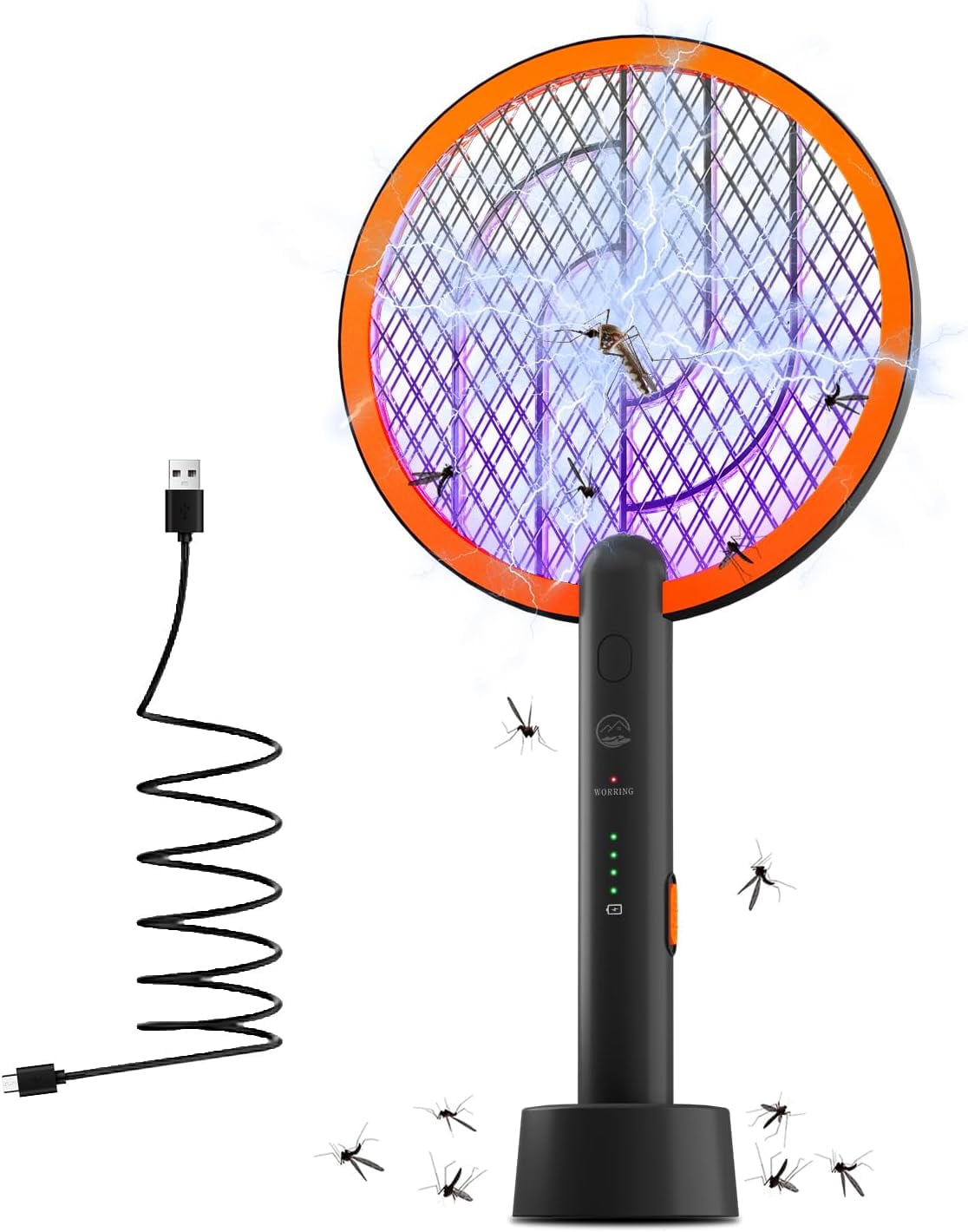 Electric Fly Swatter Racket, 2 in 1 Smart Bug Zapper with USB ...