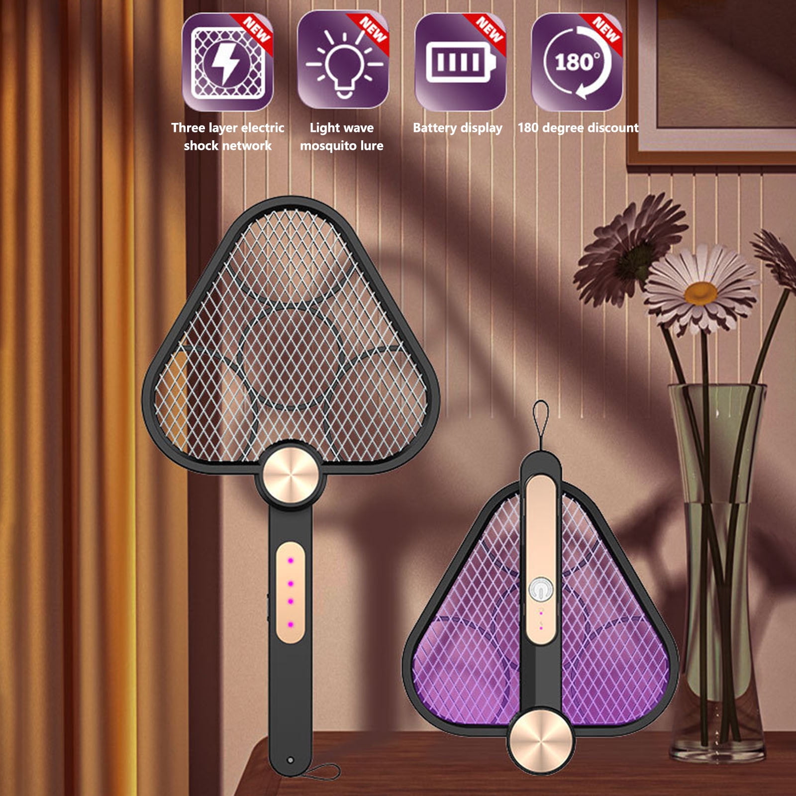 Electric Fly Swatter Racket, Arestory 2 in 1 Smart Bug Zapper with USB ...