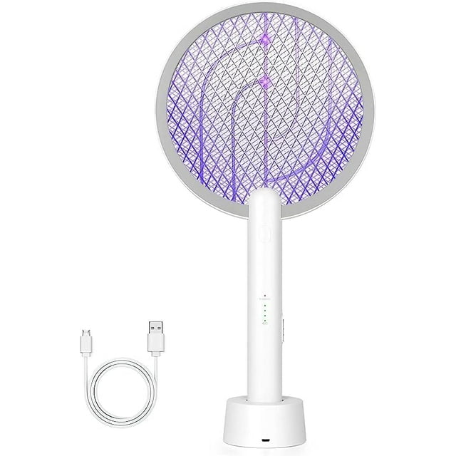 Electric Fly Swatter Racket, Mosiller 2 in 1 Smart Bug Zapper with USB ...