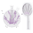 Electric Fly Swatter Racket, Rechargeable, 2 in 1 Smart Bug Zapper ...