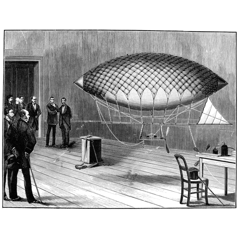 Electric Flying Machine. Ngaston Tissandier'S Experiment Using An ...