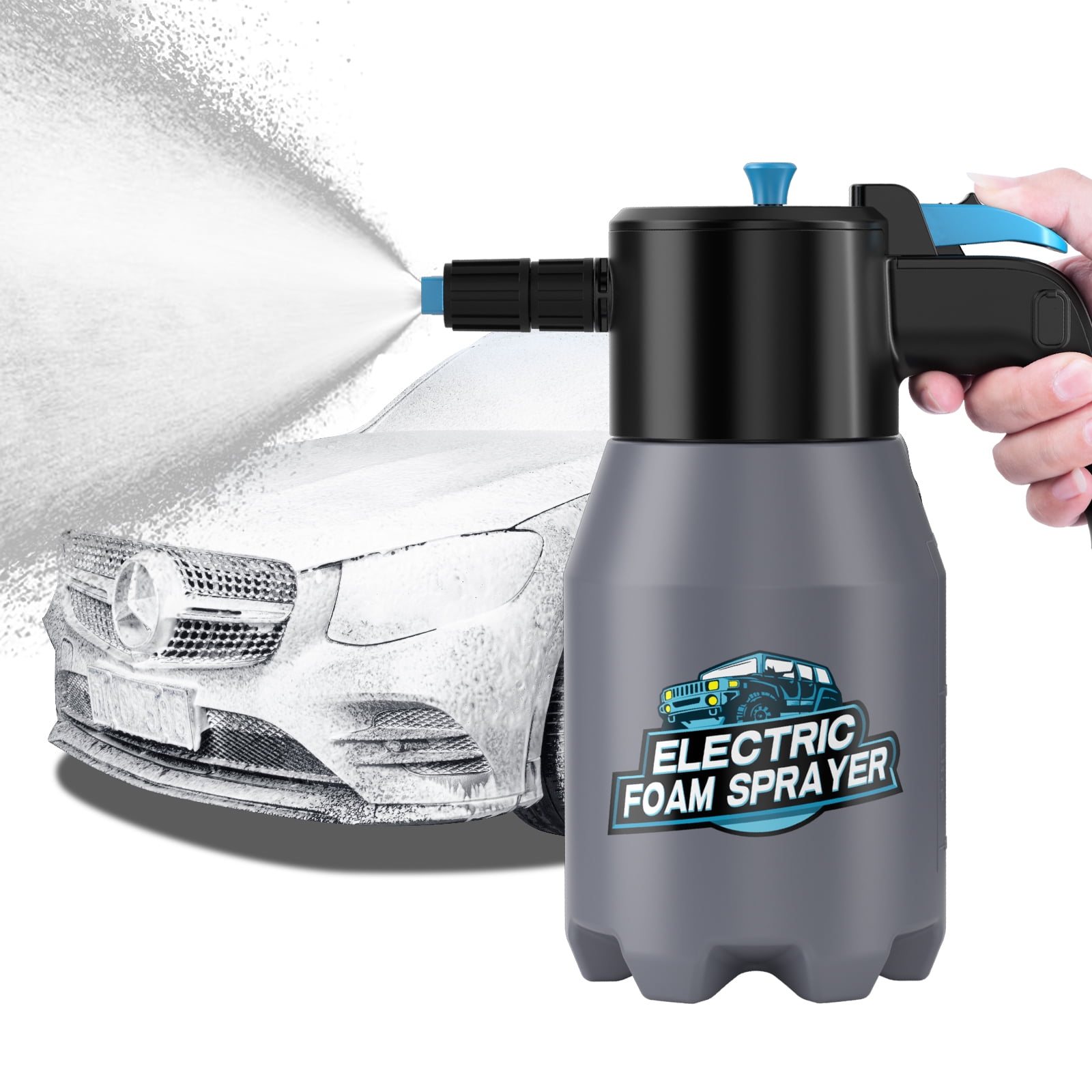 Electric Foam Sprayer Car Wash, Pump Sprayer Battery Powered Rechargeable for Garden, Car Foam ...