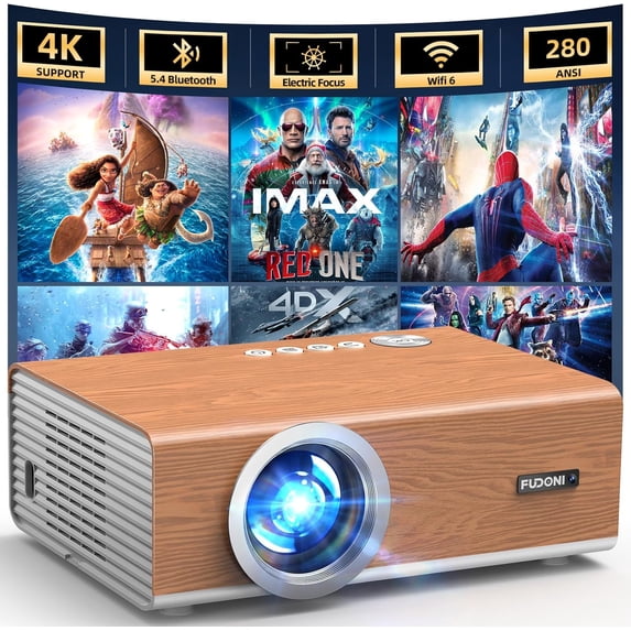 [Electric Focus / High Brightness] Projector with WiFi and Bluetooth ...