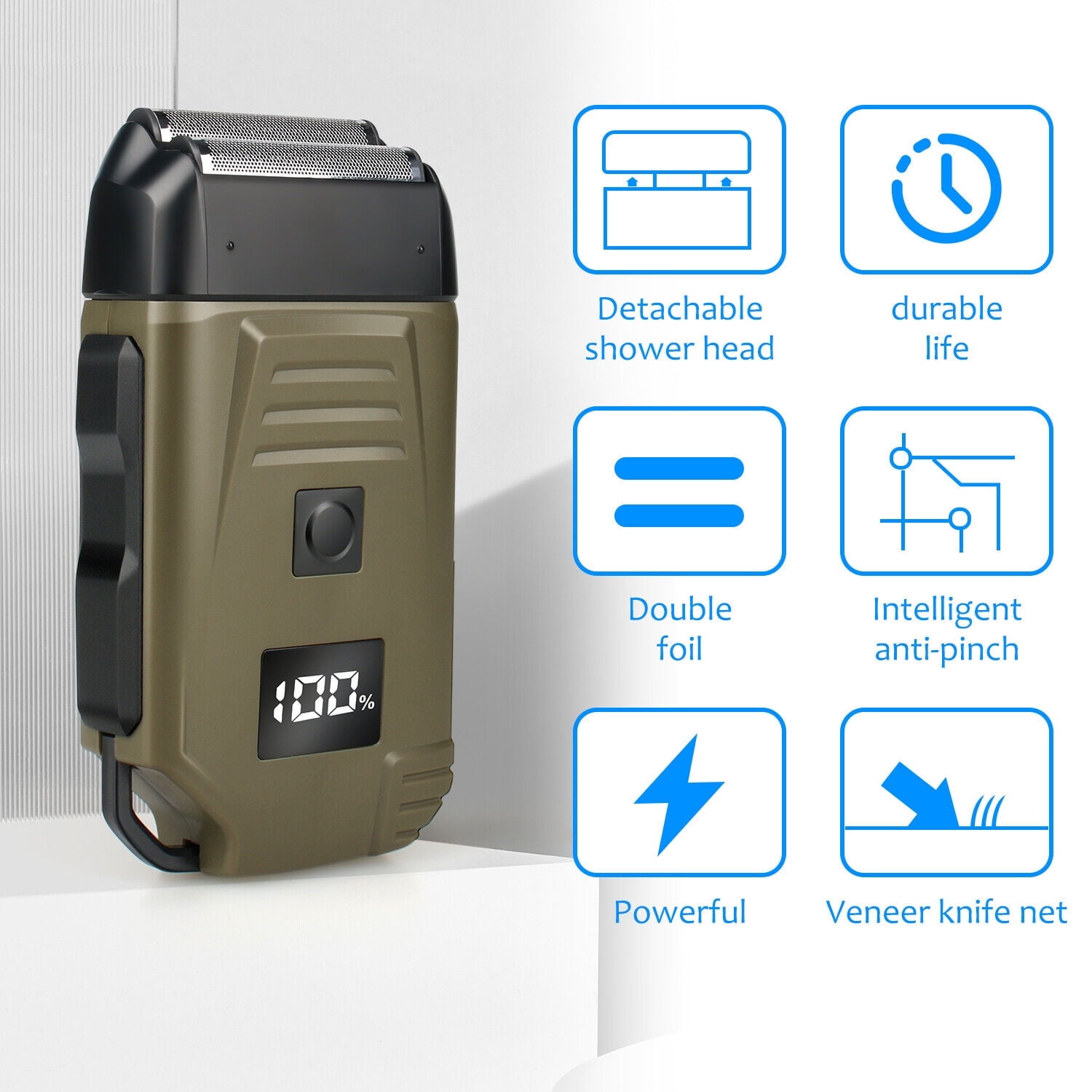 Electric Foil Shavers Bald Shaver 2 in 1 Double Shaver for Men Foil ...