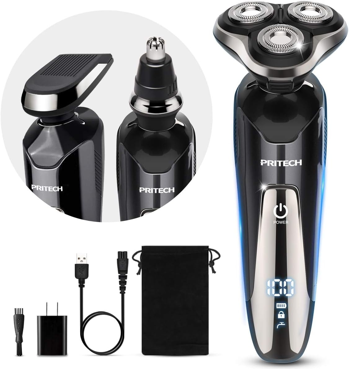 Electric Foil Shavers for Men: Mini Electric Razor with Big LED Display ...