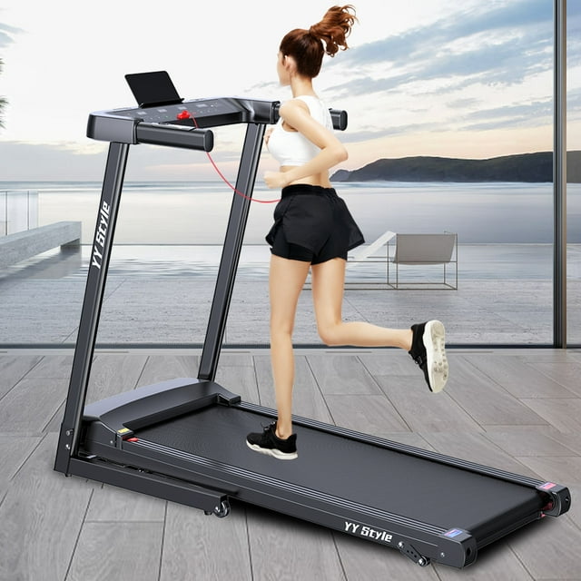 Electric Foldable Treadmill with Transportation Wheels, 15.7'' Wide ...
